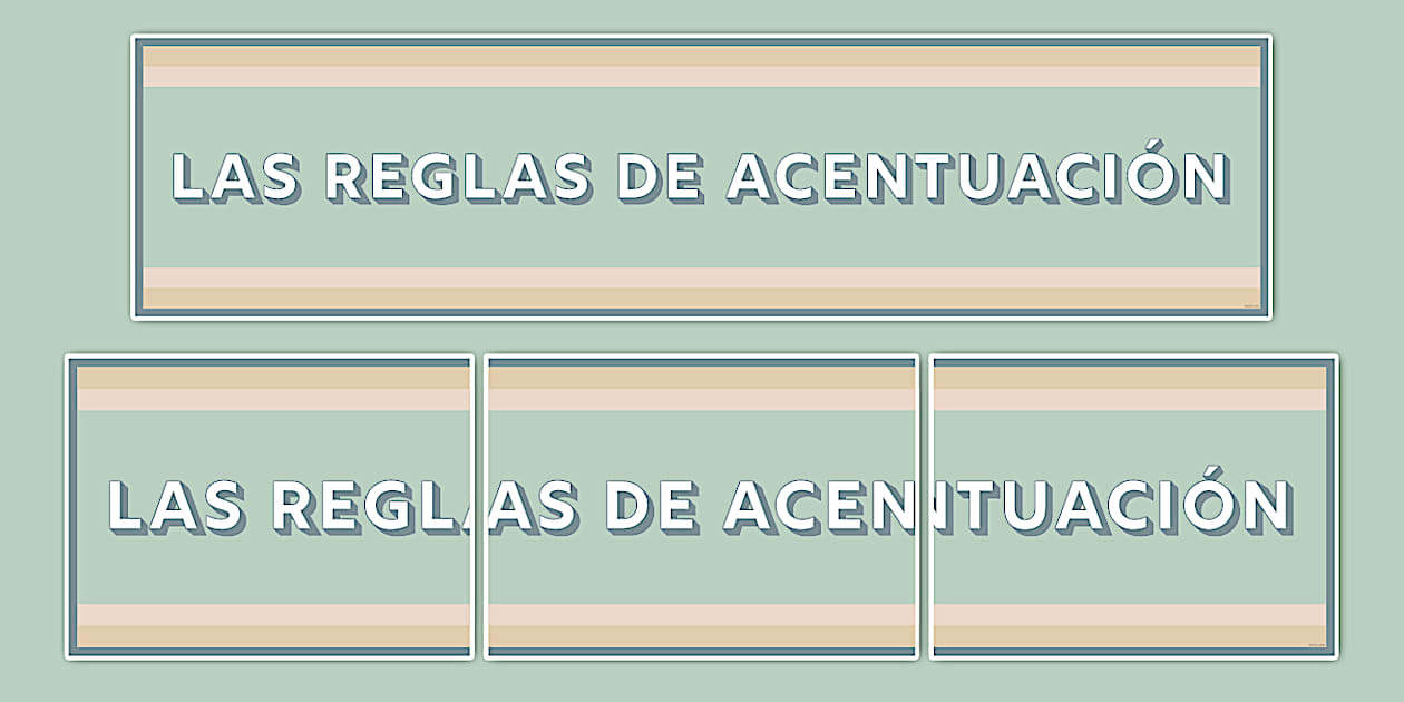 Cartel: Las Reglas de Acentuación - Diseño Efecto 3D