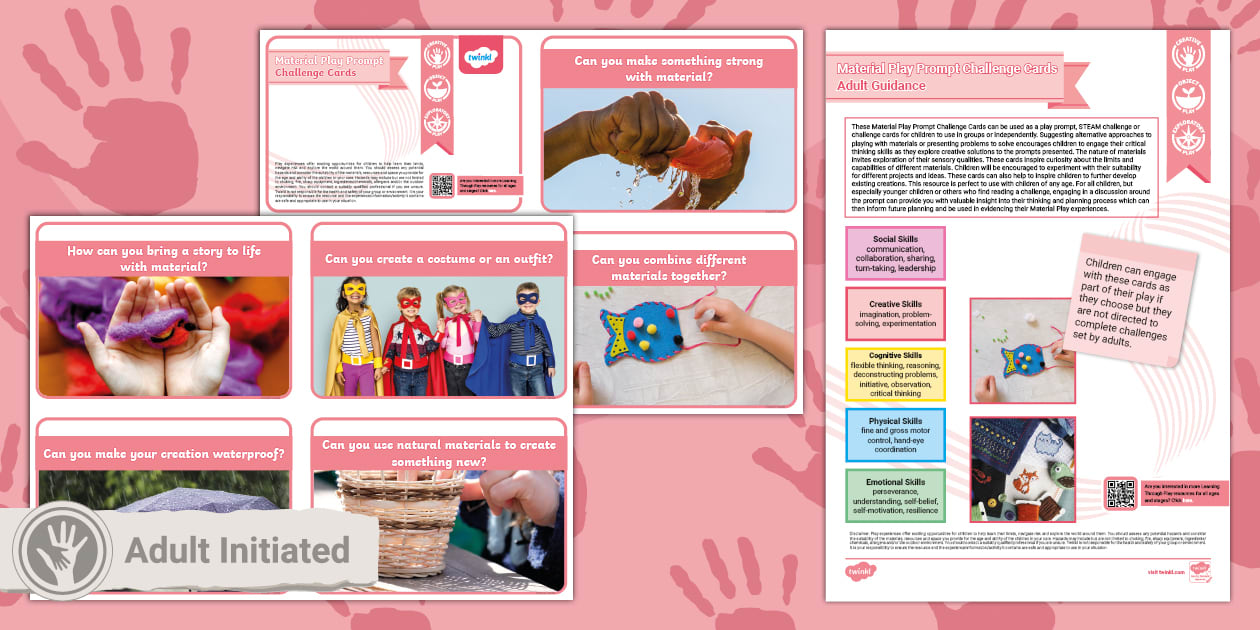 Play for All Ages - Material Play Prompt Challenge Cards