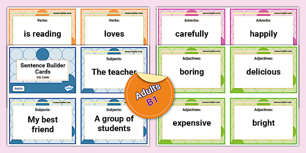 ESL Sentence Builder Cards [Adults, B1] - Twinkl