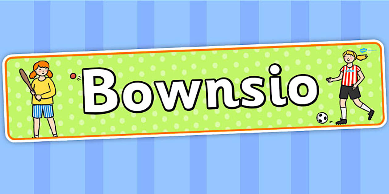 Bounce Themed Banner Welsh (Hecho por educadores) - Twinkl