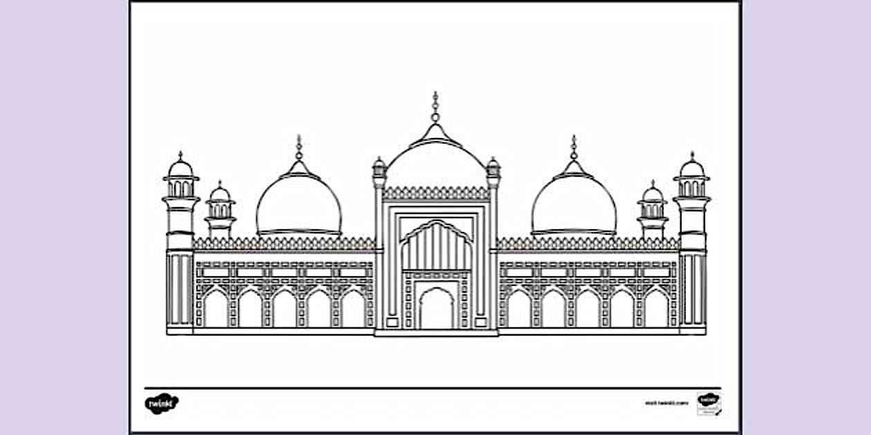 Mosque Icon Colouring Sheet | Colouring Sheets - Twinkl
