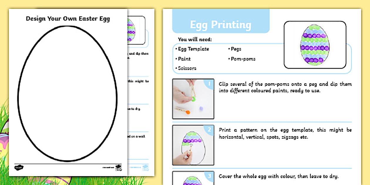 Egg Printing Craft Instructions (teacher made) - Twinkl