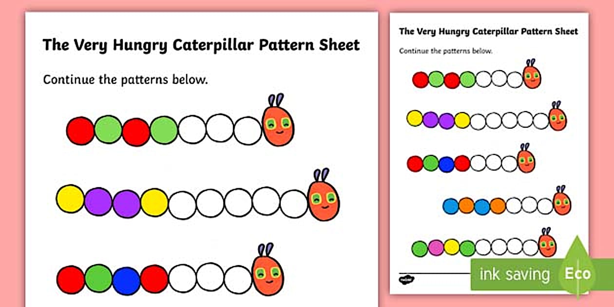 Very Hungry Caterpillar Worksheet for colour sequencing | NZ