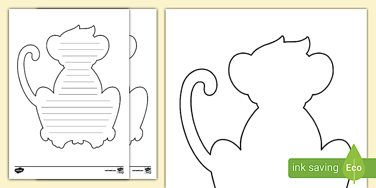 Monkey Writing Template (teacher made) - Twinkl