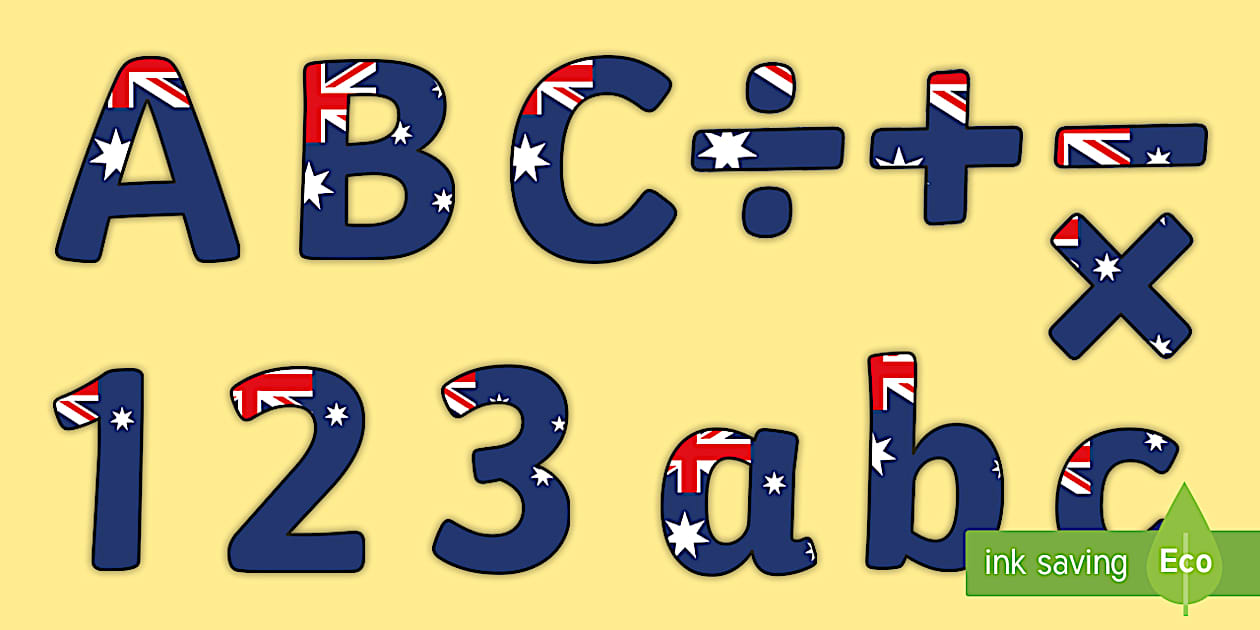 Australia Flag Themed Display Lettering - Australia Flag Themed Title ...