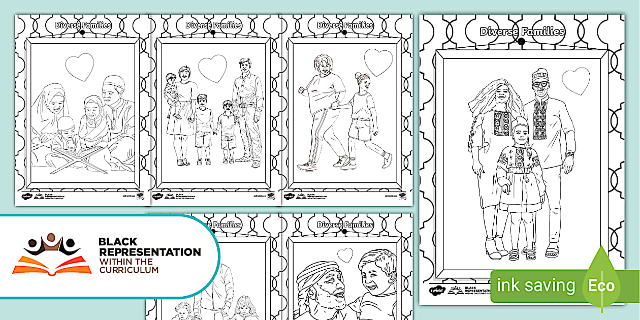 KS2 Diverse Families Colouring Sheets (teacher made)