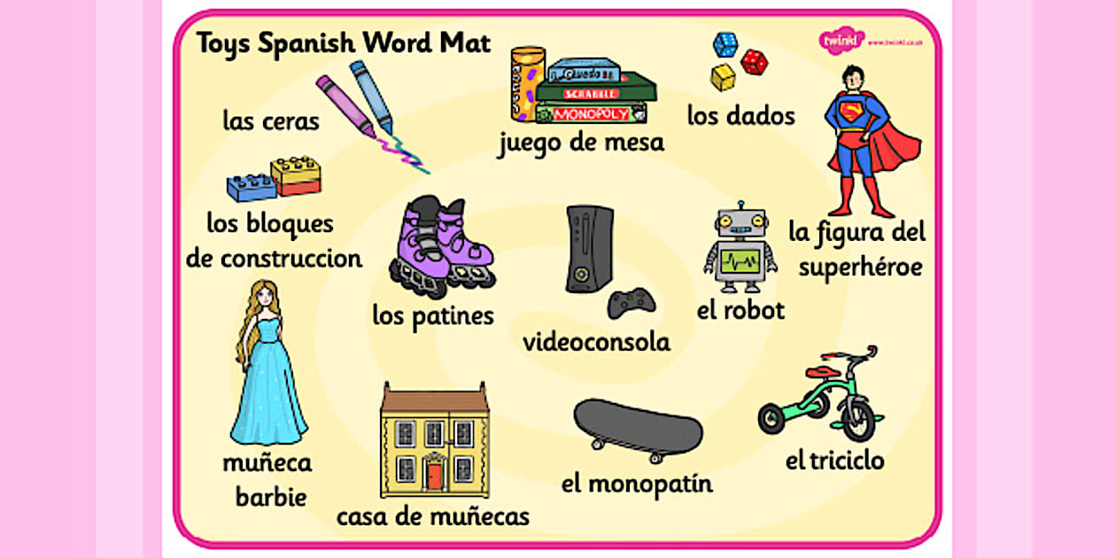 Toys KS1 Word mat Spanish (teacher made) - Twinkl
