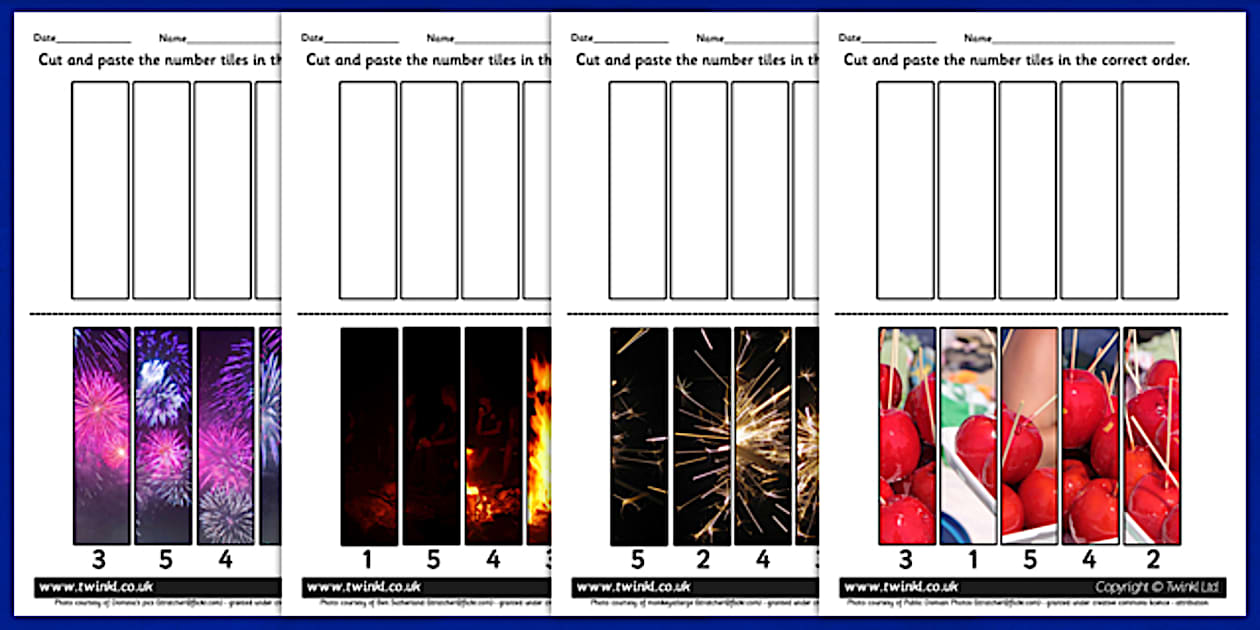 Bonfire Night Photo Sequencing Puzzles - Twinkl