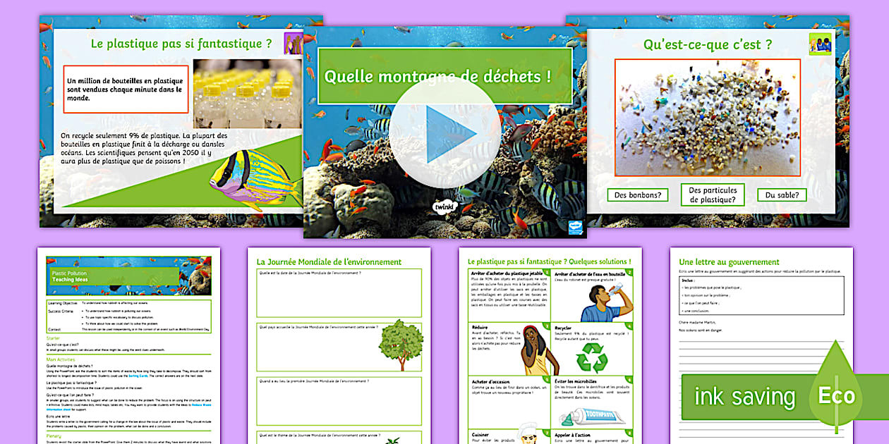 Plastic Pollution in the Oceans Lesson Pack French