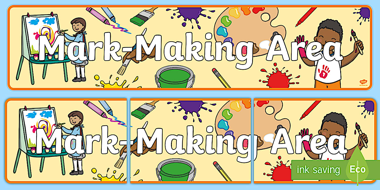Cursive Mark Making Area Display Banner - Twinkl