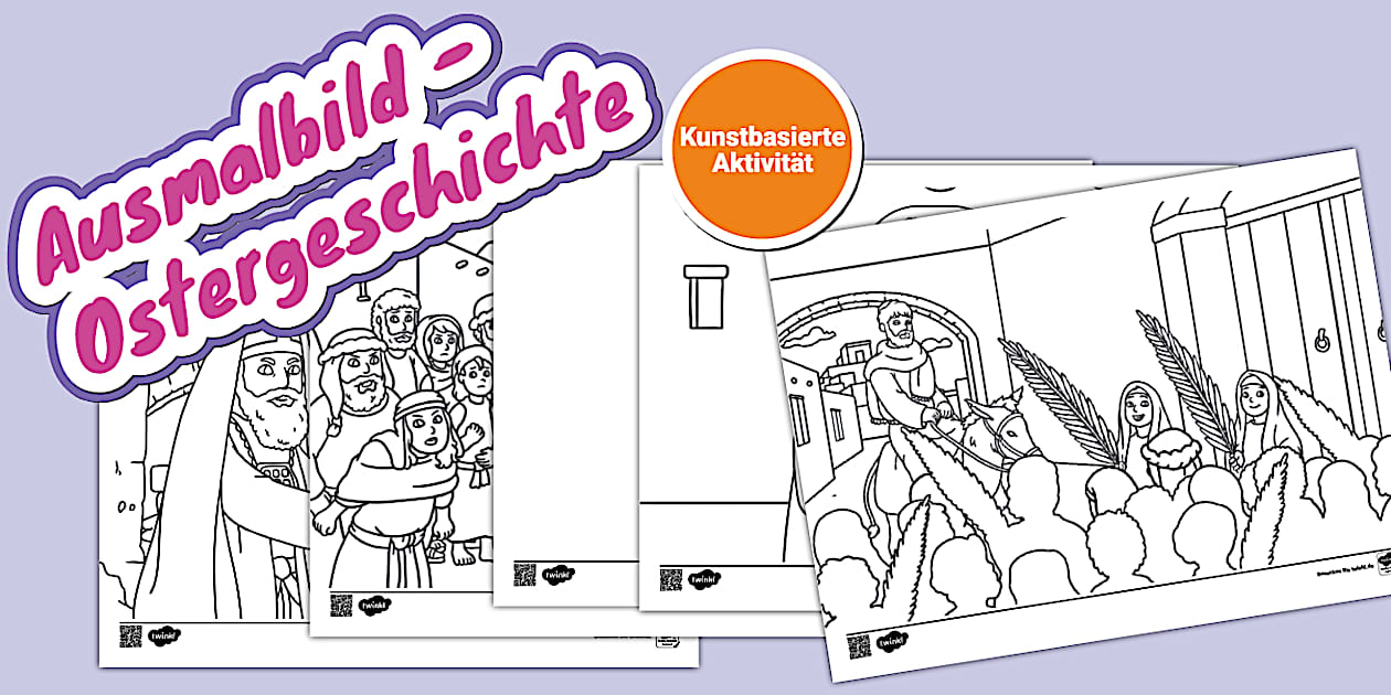 Ausmalbild - Ostergeschichte - Twinkl Kunst