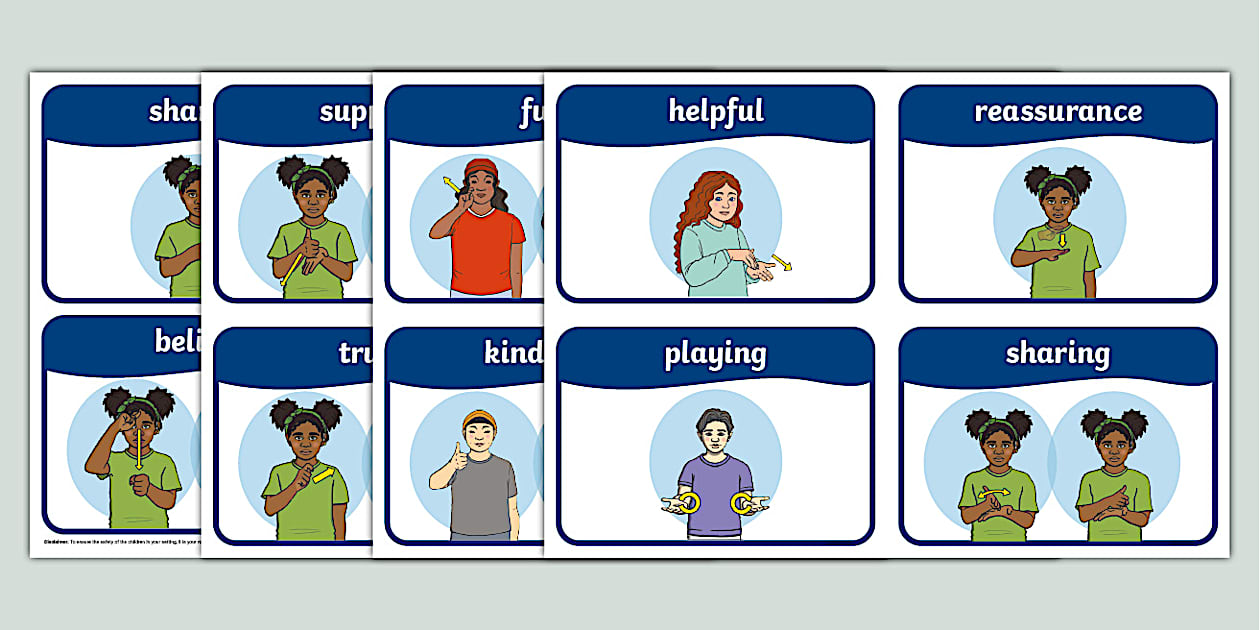 Auslan Friendship Word Cards (teacher made) - Twinkl
