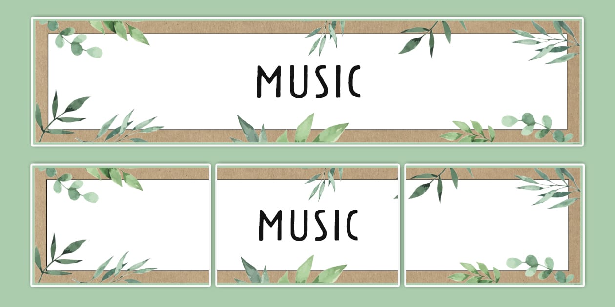 👉 Muted Botanical Themed Music Display Banner - Twinkl