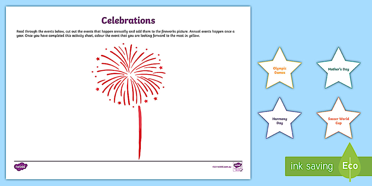 Editable Annual Celebrations Cut and Paste - Twinkl