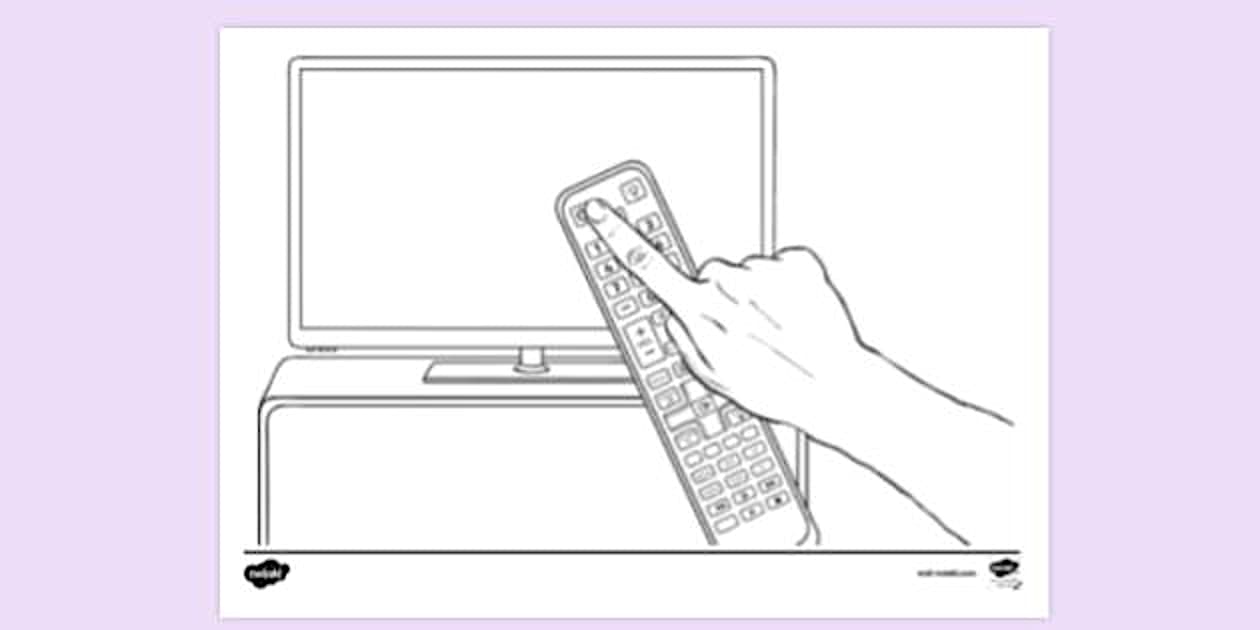 Turn Off the TV Colouring Sheet (teacher made) - Twinkl