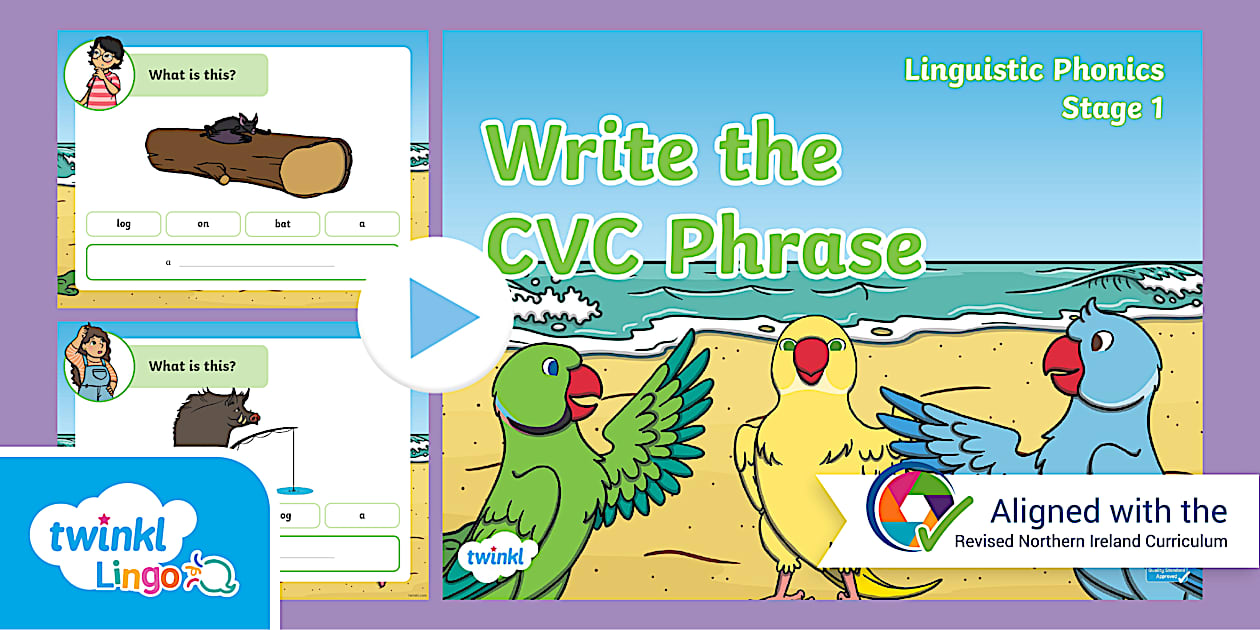 Linguistic Phonics Stage 1 Write CVC Phrase Set 3 PowerPoint