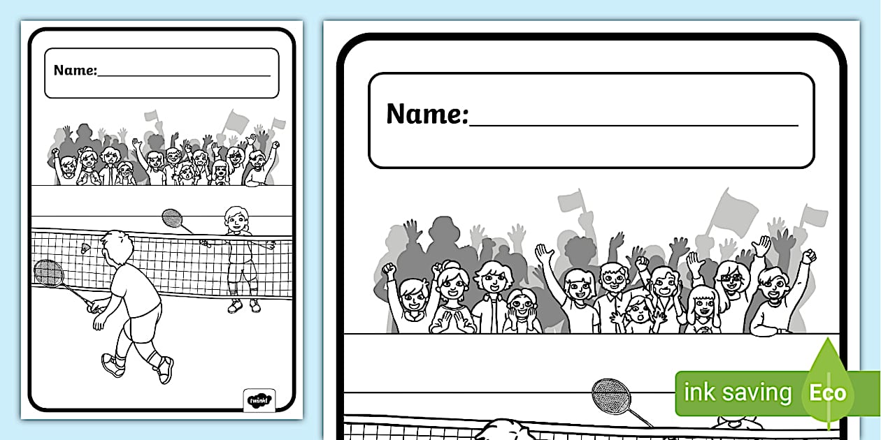 Badminton Colouring Book Cover (teacher made) - Twinkl