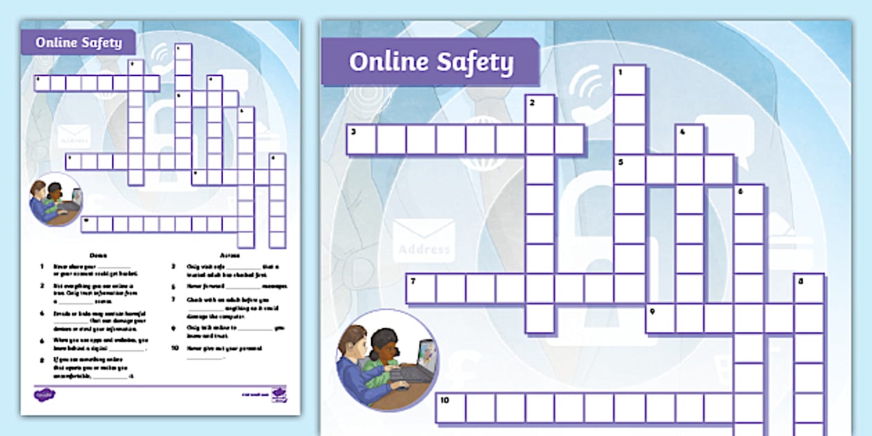 Online Safety Vocabulary Crossword | Staying Safe Online