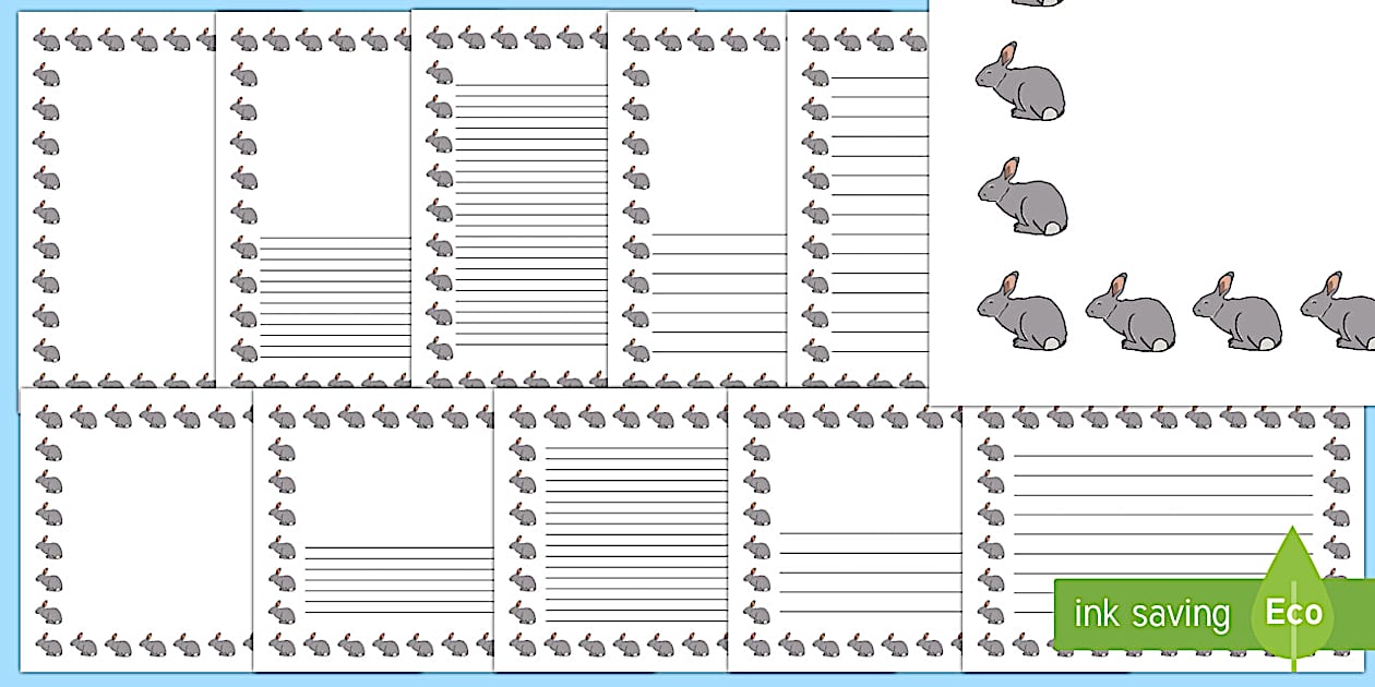 Editable Rabbit Page Borders (teacher made) - Twinkl