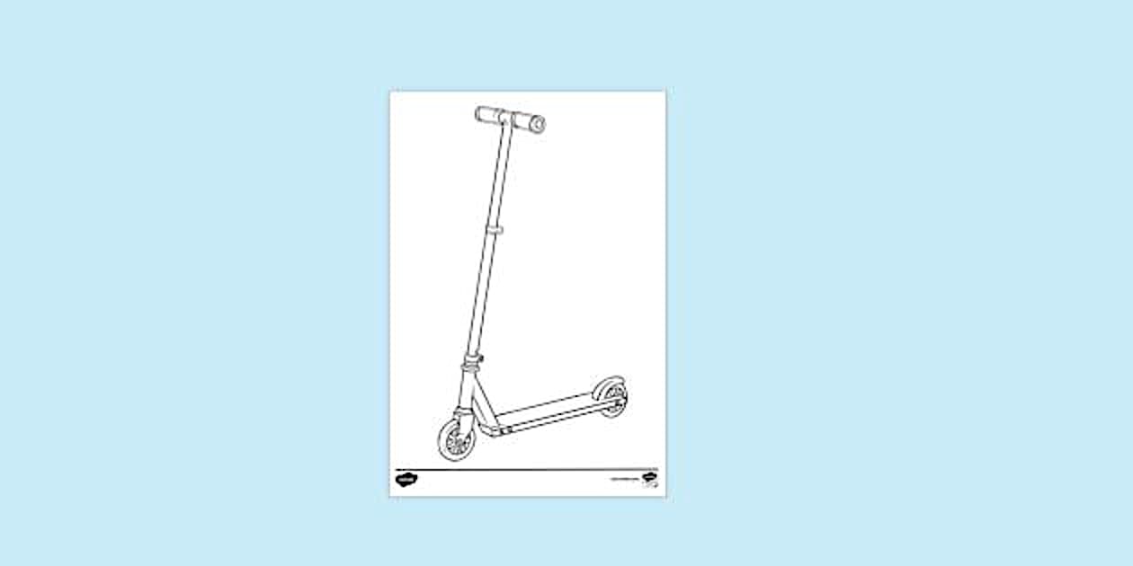 Scooter Bike Colouring Sheet | Colouring Sheets | Twinkl