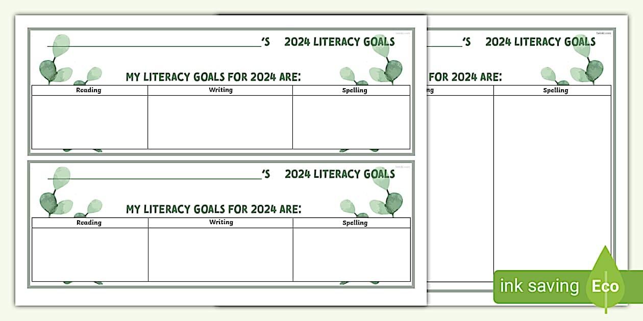 Literacy Goals 2024 - Back to School (Teacher-Made) - Twinkl