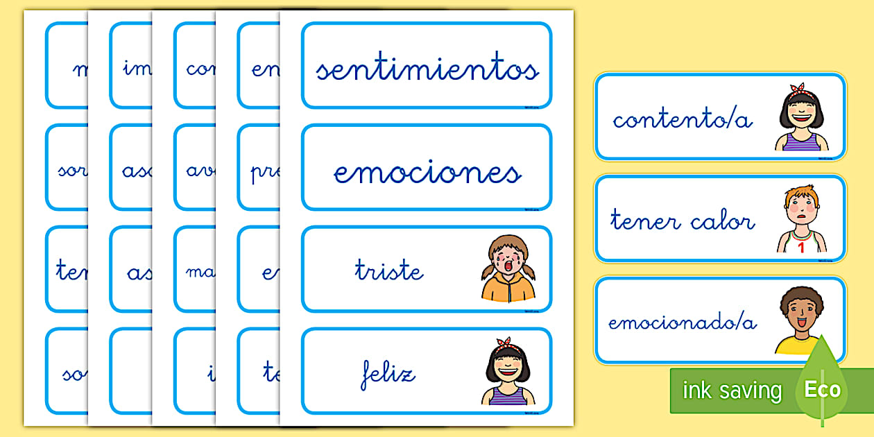 Tarjetas de vocabulario: Las emociones y los sentimientos