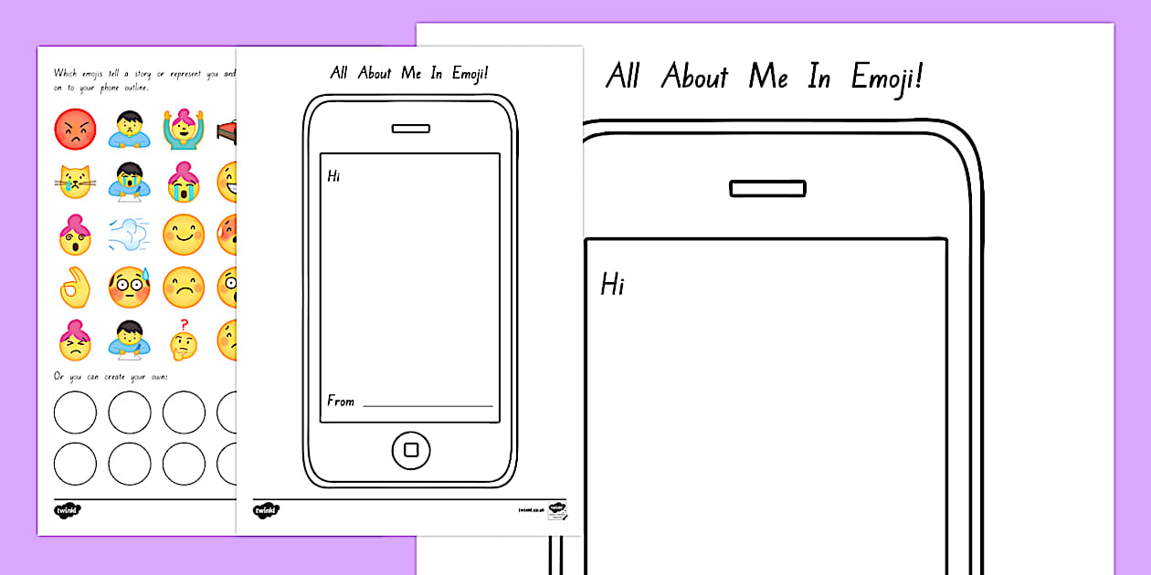 😊 All About Me Emojis Worksheet / Worksheet - Twinkl