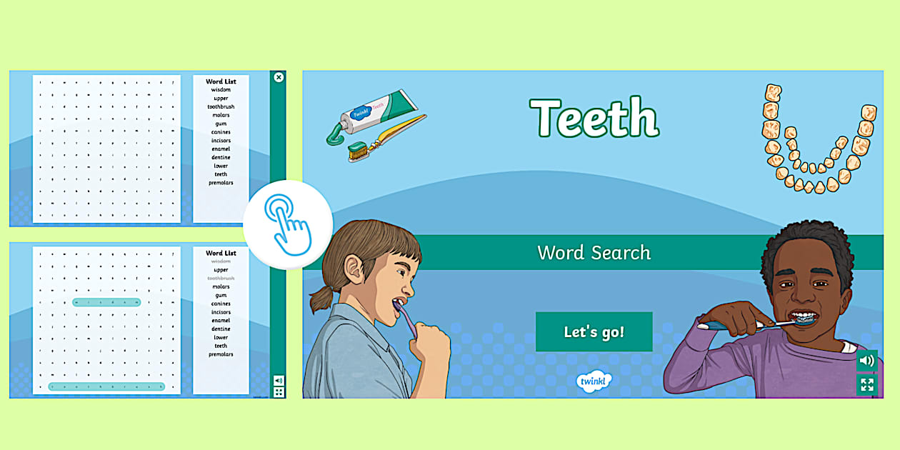 Teeth Interactive Word Search (teacher made) - Twinkl