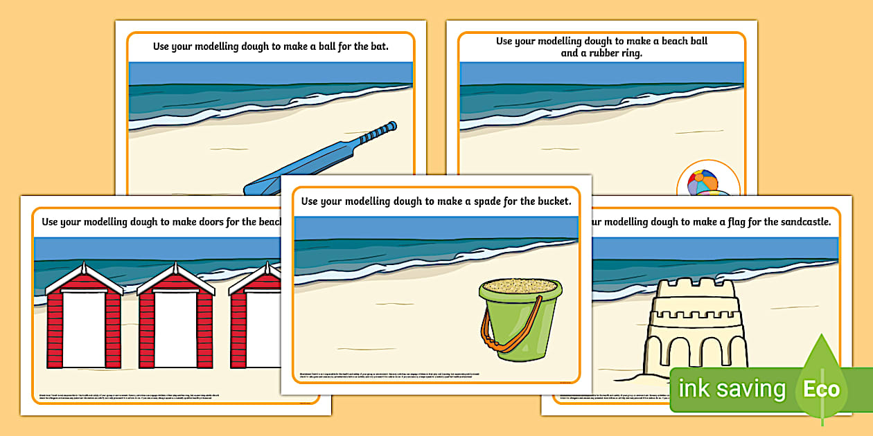 Seaside Modelling Dough Mats (teacher made) - Twinkl