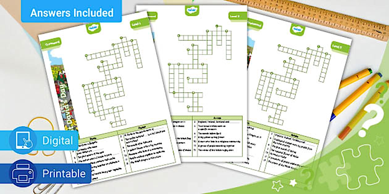 St David's Day Crossword Puzzle - AL - Twinkl Puzzled - Kids