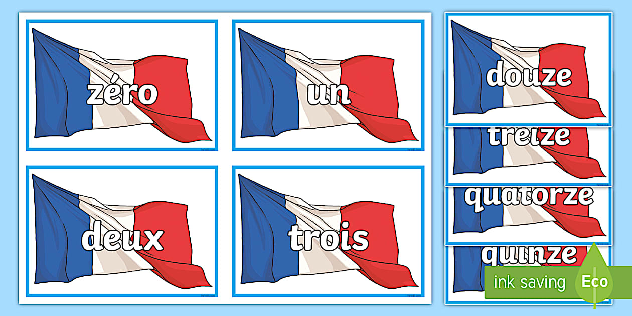 Editable French Numbers 0 to 20 Flashcards - Twinkl