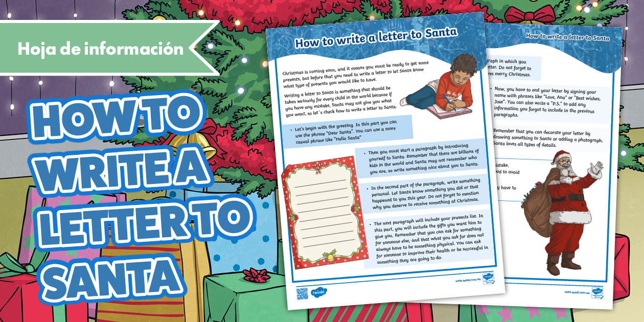 Hoja de información: How to write a letter to Santa