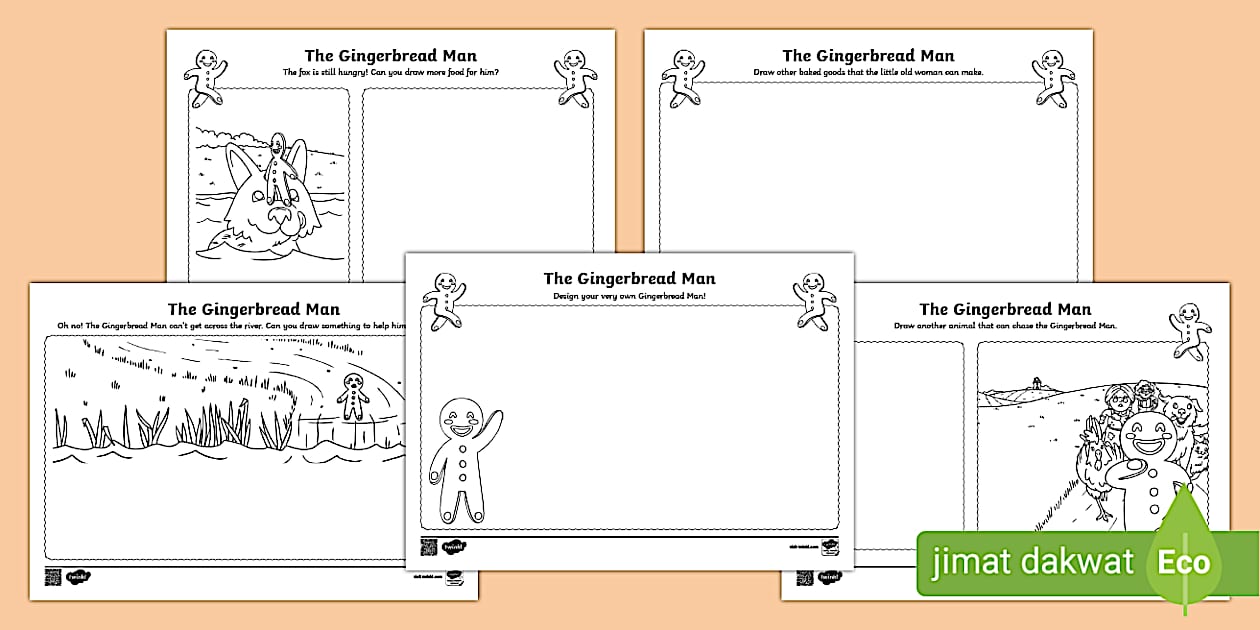 Creative Christmas Drawing: The Gingerbread Man - Twinkl