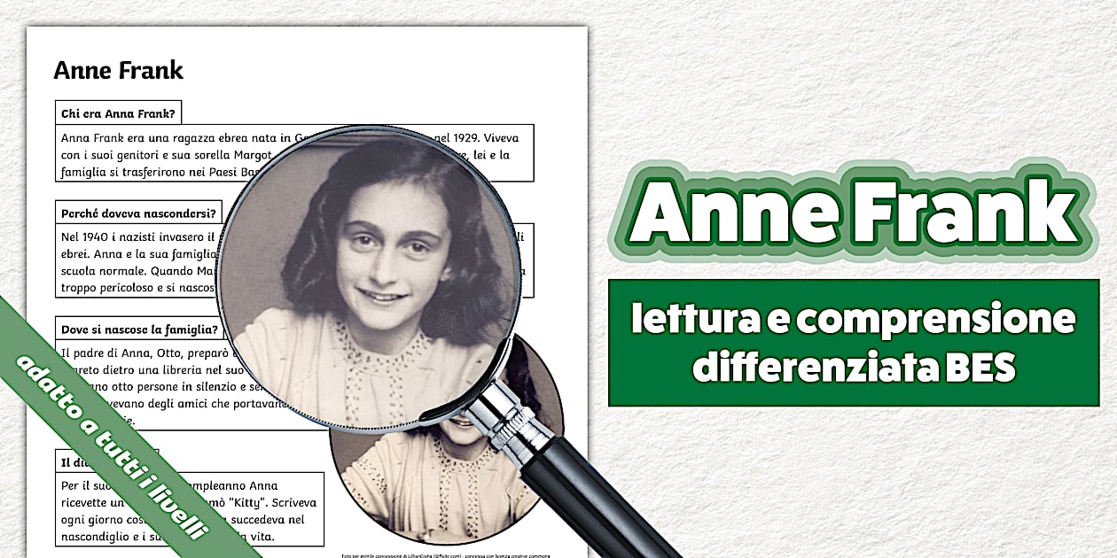 Anna Frank: lettura e comprensione differenziata (BES)