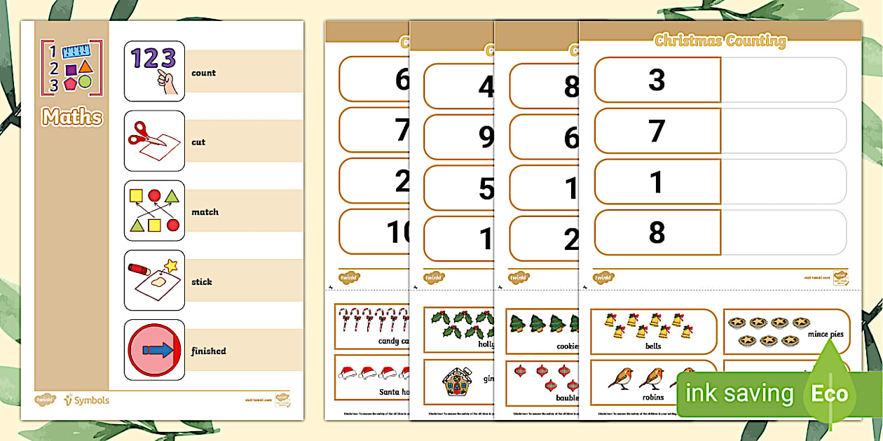 SEND Structured Steps Christmas-Themed Count and Match to 10