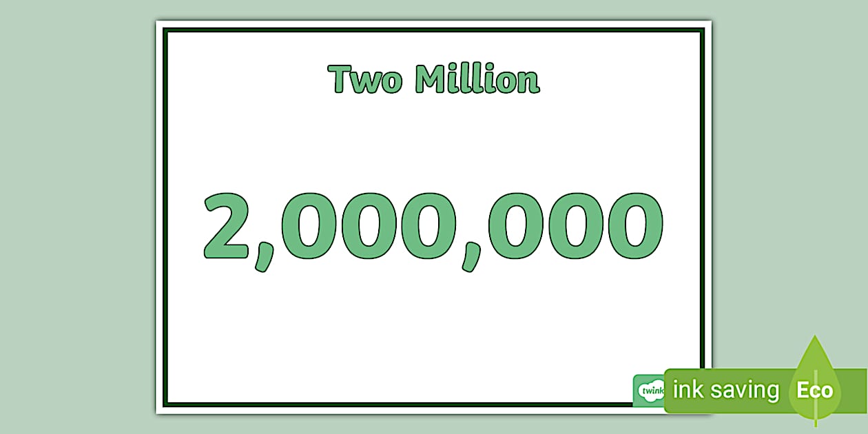 👉 Two Million Display Poster (Teacher-Made) - Twinkl