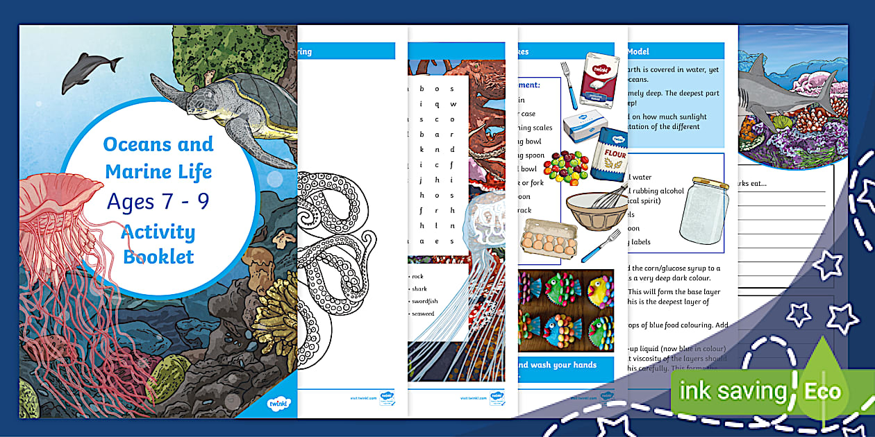 Oceans and Marine Life Themed Activity Booklet (Ages 7 - 9)