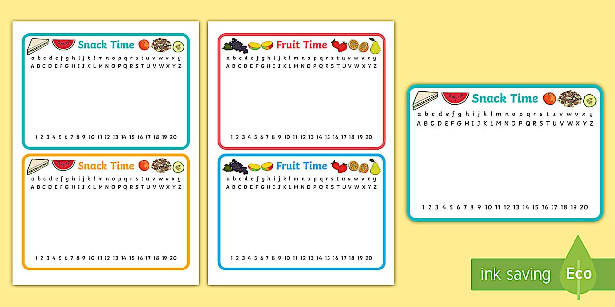👉 Editable snack fruit time placemats (teacher made)