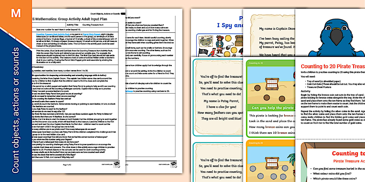 EYFS Maths Plan Counting Treasure Hunt and Resource Pack