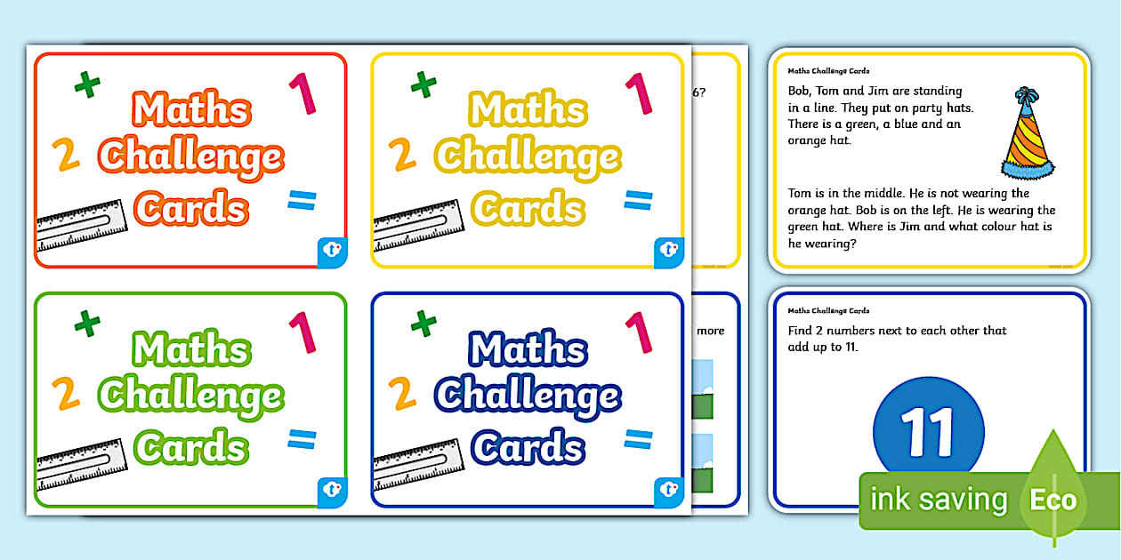 KS1 Maths Challenge Cards - Twinkl