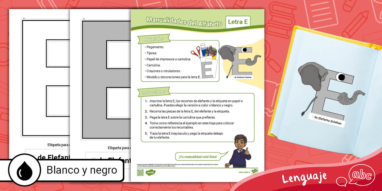 Manualidad Letra E Mayúscula | Actividad de Motricidad Fina