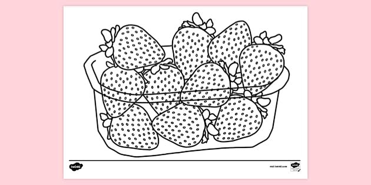 Strawberries Colouring Sheet | Food-Themed Colouring Pages