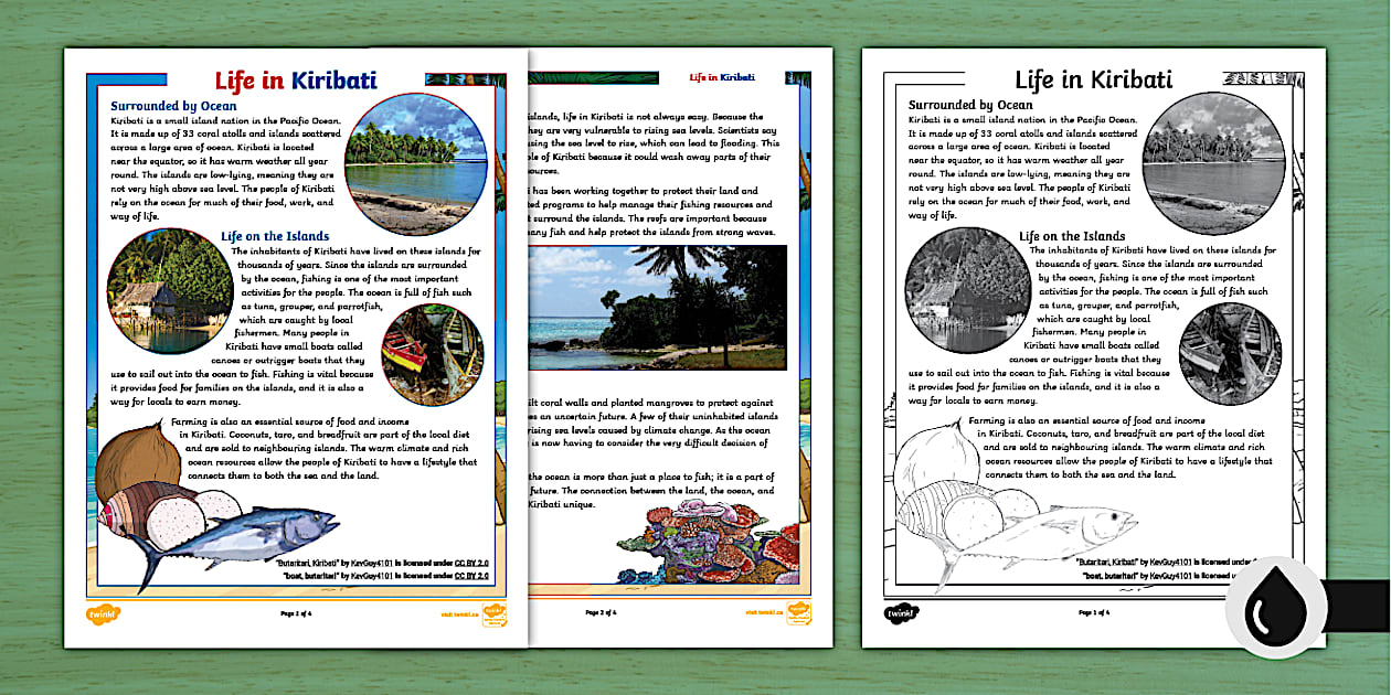 Life in Kiribati - Reading Comprehension (teacher made)