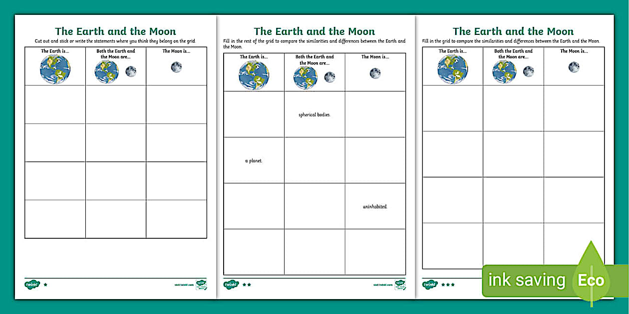 Year 5 Earth and Space Reasoning Graphic Organiser - Twinkl