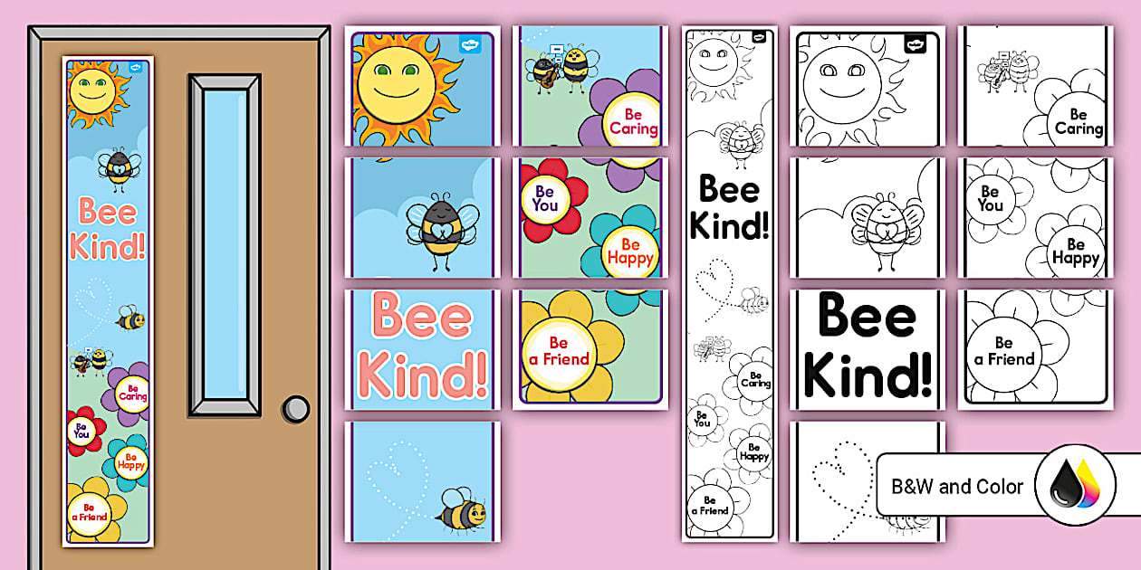Printable Bee Door Decor | World Bee Day | Twinkl USA
