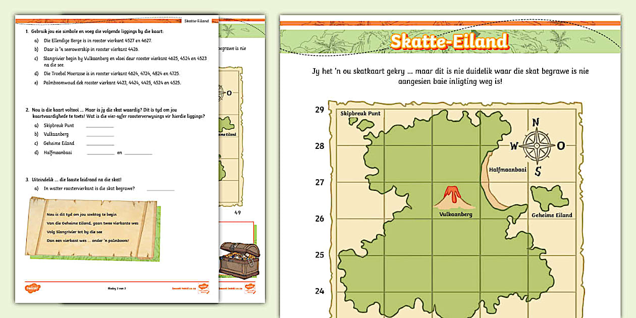 * NEW * Skatte Eiland Aktiwiteitsblad (teacher made)
