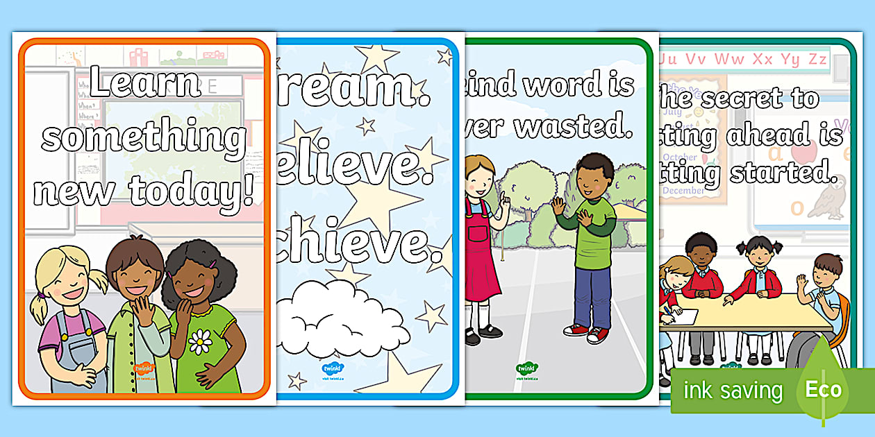 Motivational Display Posters - Encouraging Quotes for Kids