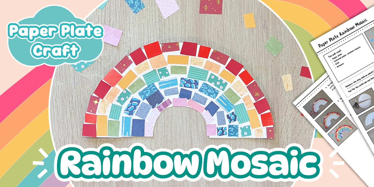 Paper Plate Rainbow Mosaic Craft