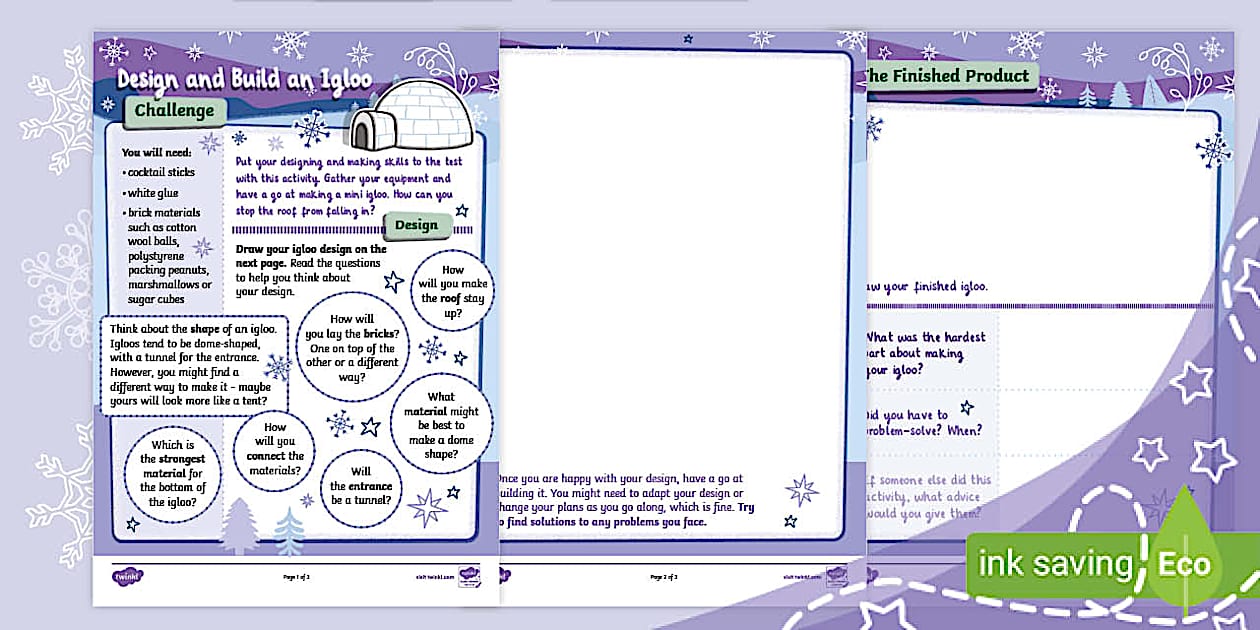 Design and Build an Igloo Challenge (Ages 5 - 7) - Twinkl