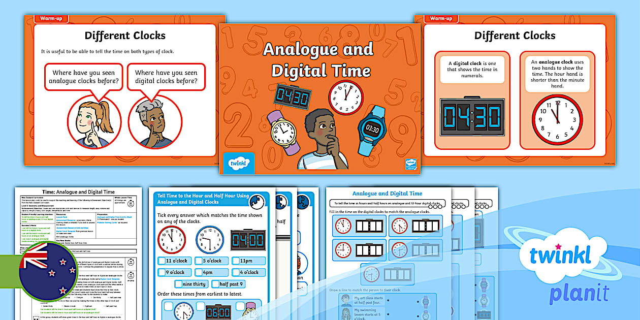 Level 2 Time: Analogue & Digital Clocks (Hour & Half Hour)